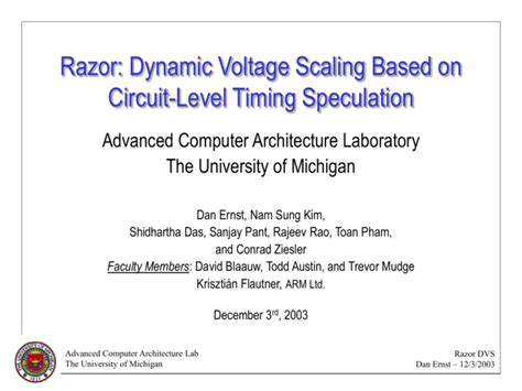 Razor Dynamic Voltage Scaling Presentation