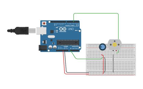 circuit design arduino uno motor dc tinkercad