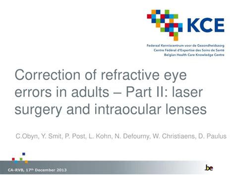 Pdf Correction Of Refractive Eye Errors In Adults Part Ii Hta