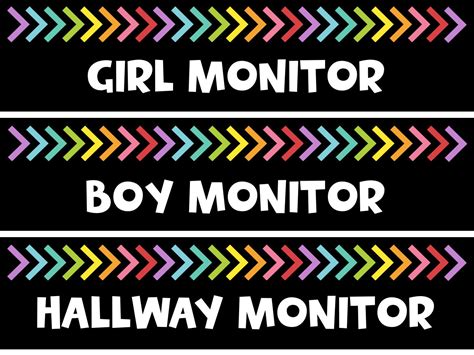 Editable Classroom Helpers Rainbow Chevron Black Etsy