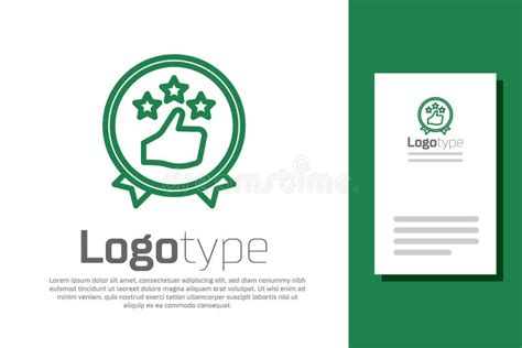 Green Line Consumer Or Customer Product Rating Icon Isolated On White Background Logo Design