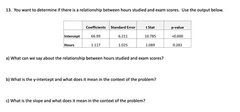 Solved 13 You Want To Determine If There Is A Relationship Chegg Com