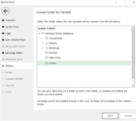 Point To Point Wizard Folders