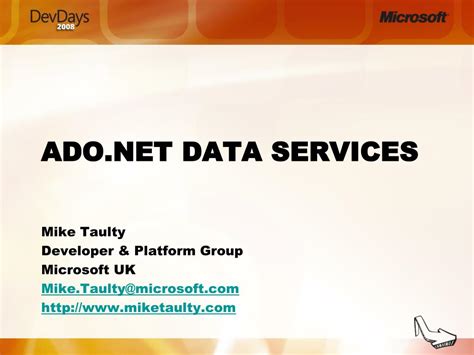 PPT ADO NET Data Services PowerPoint Presentation Free Download ID 2781910