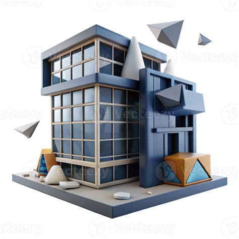 beautiful vintage deconstructivist office building fragmented shapes