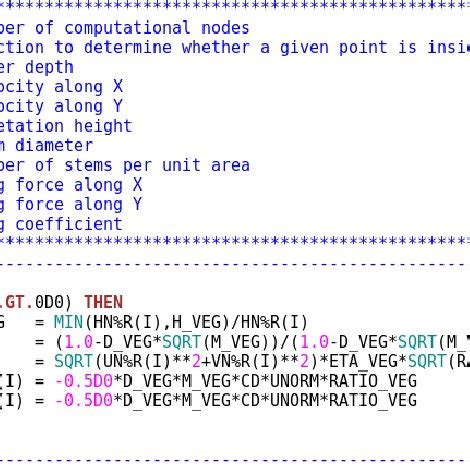 Sketch Of Fortran Code Used To Calculate The Drag Force Dragfo F Download Scientific Diagram