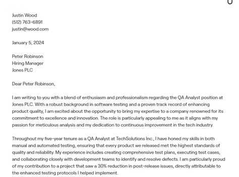 1 Qa Analyst Cover Letter Examples With In Depth Guidance