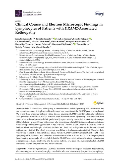 Pdf Clinical Course And Electron Microscopic Findings In Lymphocytes Of Patients With Dram2