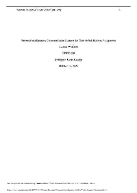 Solution Williams Research Communication Systems For Non Verbal