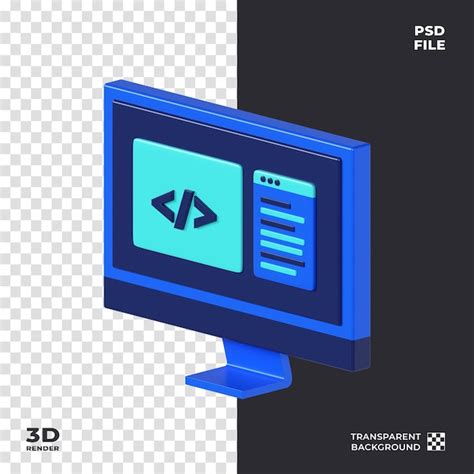 Premium Psd 3d Programming Icon Render