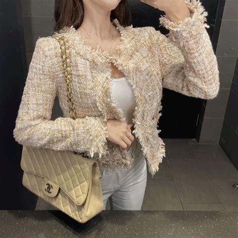 단독인생핏 블링 트위드 숏자켓 에이블리