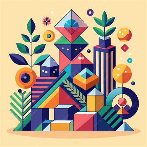 Colorful Geometric Shapes In A Vibrant Abstract Design Abstract