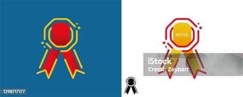 다른 리본 메달과 트로피 아이콘 로고 1 위 메달 수상자 및 수상 로고 1위에 대한 스톡 벡터 아트 및 기타 이미지 1위