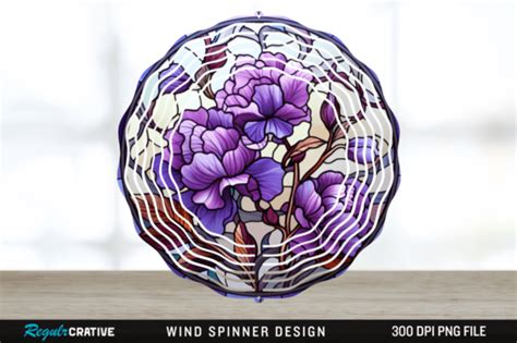 3d Floral Purple Floral Wind Spinner Graphic By Regulrcrative · Creative Fabrica