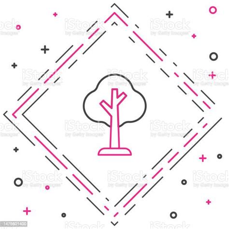 흰색 배경에서 격리된 선 트리 아이콘입니다 포리스트 기호입니다 다채로운 개요 개념 벡터 0명에 대한 스톡 벡터 아트 및 기타 이미지 Istock