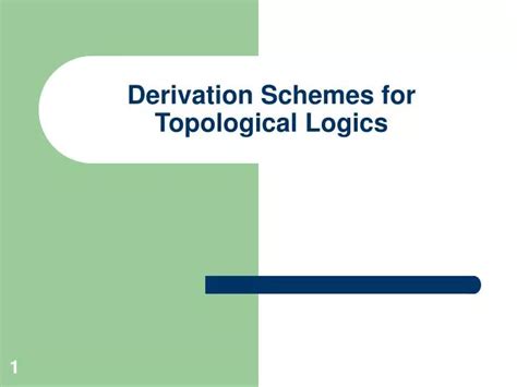 Ppt Derivation Schemes For Topological Logics Powerpoint Presentation Id 974480
