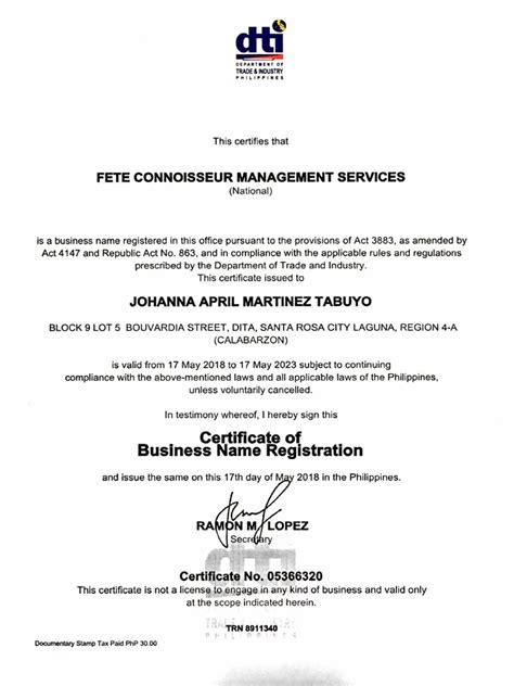 Dti Certificate Pdf