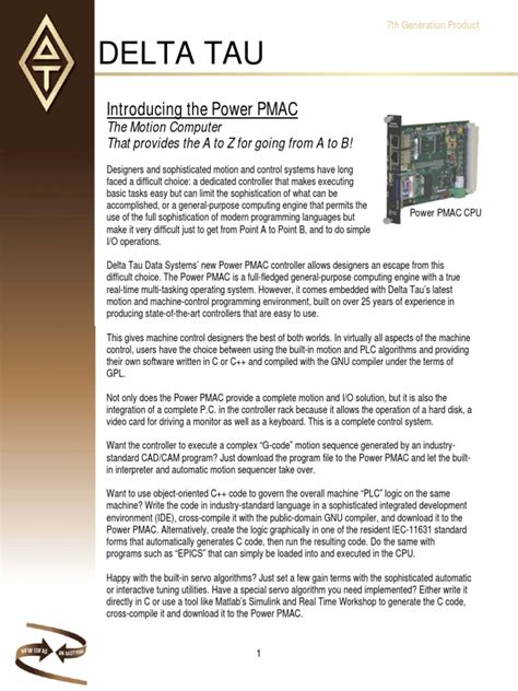 Introducing The Power Pmac Pdf