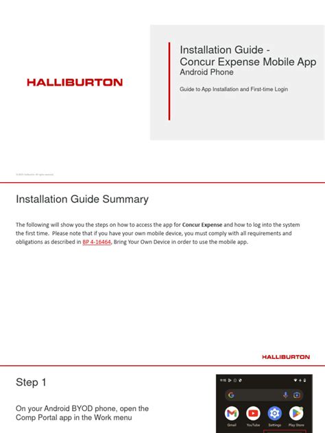 Installation Guide Concur Expense Mobile App Android Pdf