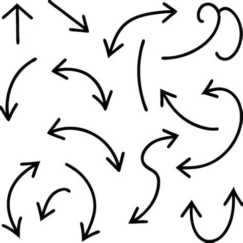 Hand Drawn Arrows Set Of Simple Black Direction Indicators Premium AI Generated Vector