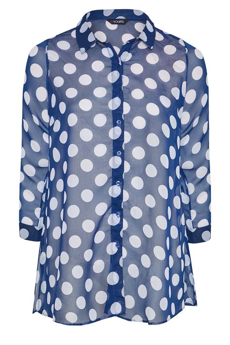 Blue Polka Dot Tops