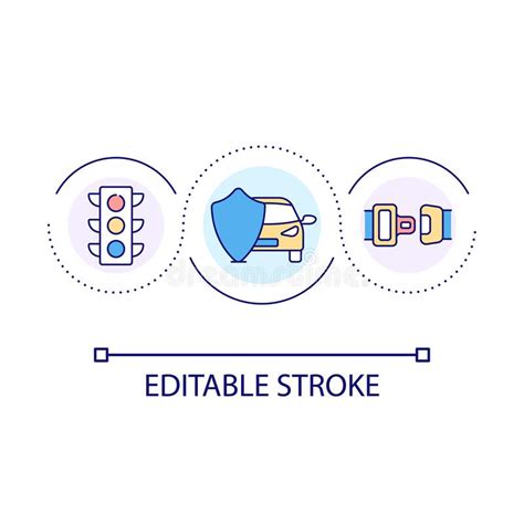 Driving Safety Tips Loop Concept Icon Stock Vector Illustration Of