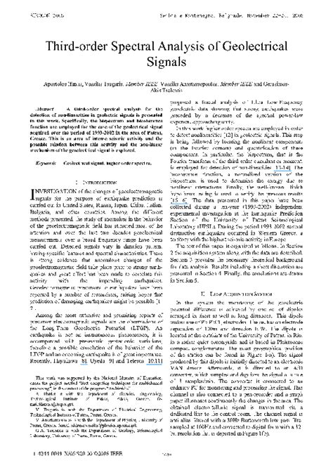 Pdf Third Order Spectral Analysis Of Geolectrical Signals