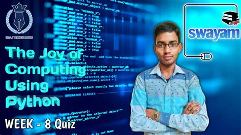 Swayam The Joy Of Computing Using Python Week 8 Quiz Assignment Solution Nptel 2023 Youtube