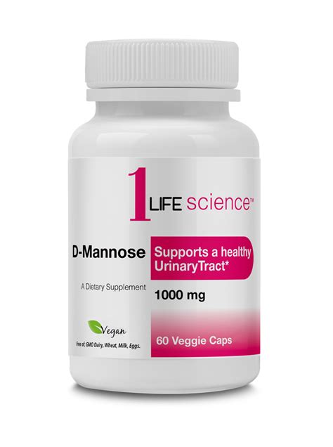 D Mannose 1000mg 60 Veggie Capsules 1 Life Science