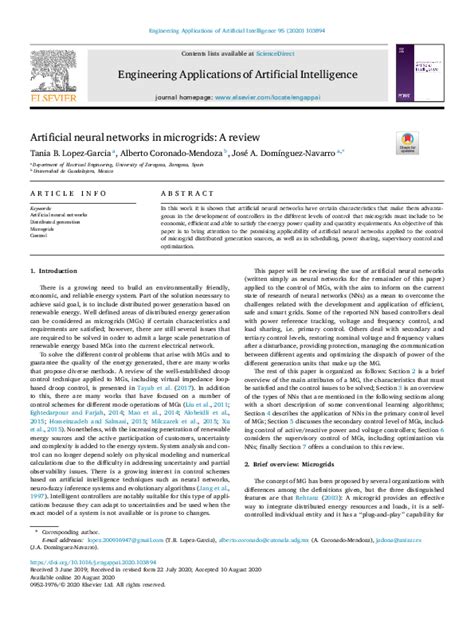 Pdf Artificial Neural Networks In Microgrids A Review