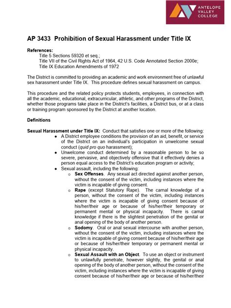 Title Ix Sexual Harassment Policy Pdf Sexual Harassment Sexual