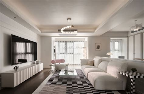 2023法式温柔客厅装修效果图 装信通网效果图