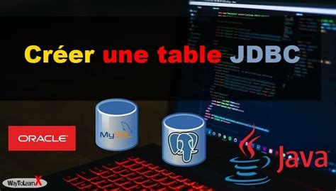 créer une table dans une base de données jdbc java waytolearnx
