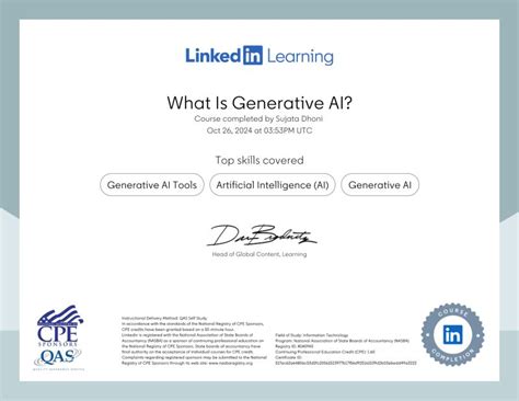 sujata dhoni on linkedin certificate of completion