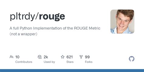 Github Pltrdy Rouge A Full Python Implementation Of The Rouge Metric Not A Wrapper