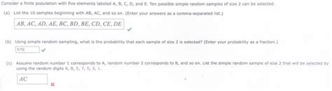 Solved Consider A Finite Population With Five Elements Chegg Com