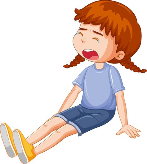 A Girl Crying Cartoon Character 11490794 Vector Art At Vecteezy