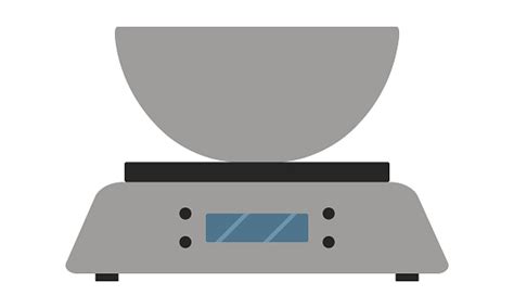 계량 탱크가있는 전자 주방 저울 제품의 무게를 결정하기위한 주방 용품 플랫 벡터 가정용 시설에 대한 스톡 벡터 아트 및 기타 이미지 가정용 시설 가정용 장비 강철