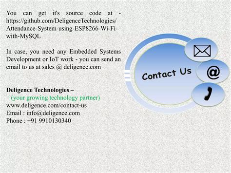 Attendance System Using Esp8266wi Fi With Mysql Pptx