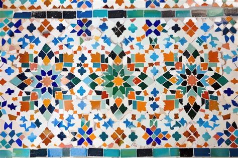 Premium Photo Traditional Moorish Geometric Pattern Ceramic Mosaic Design