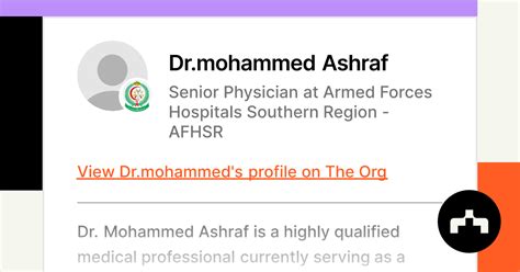 Dr Mohammed Ashraf Senior Physician At Armed Forces Hospitals