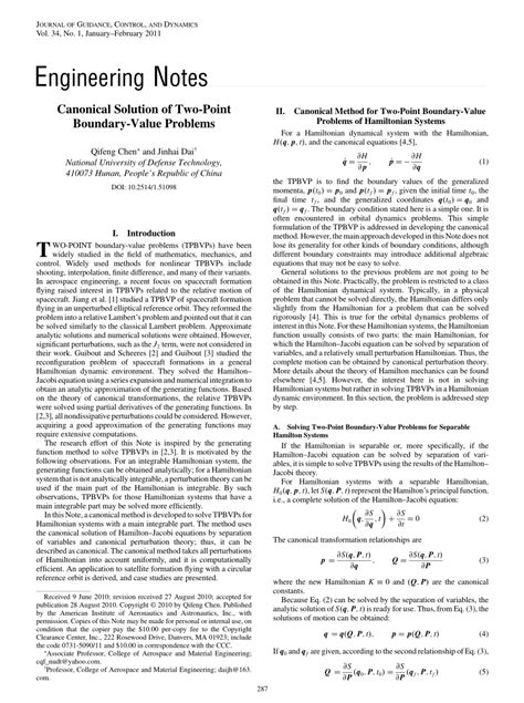 Pdf Canonical Solution Of Two Point Boundary Value Problems