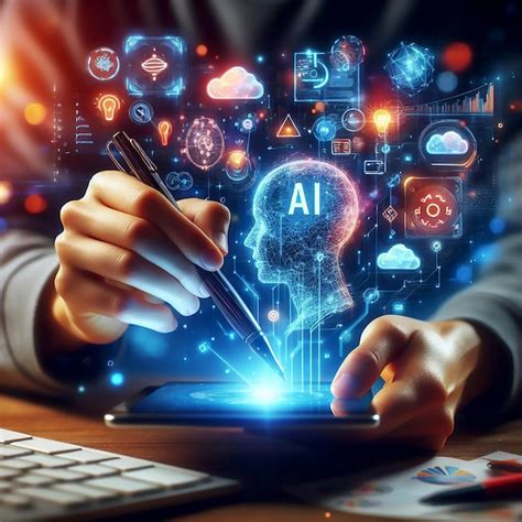 Computer Programmer Using Digital Tablet With Ai Machine Learning Data