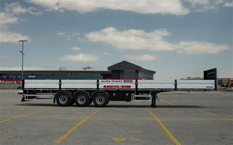 3 Axle Flatbed Trailer With Drop Side Panels Alura Trailer Alura