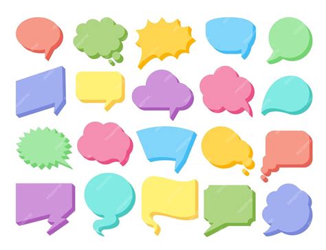 Premium Vector Speech Bubble Graphic Cartoon Colorful Blank Icon Set
