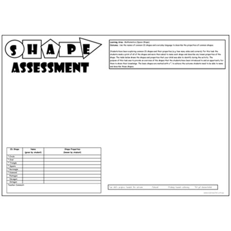 2d Shape Recognition And Properties Assessment Top Teacher Worksheets Library