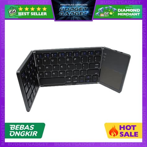 Jual Keyboard Bluetooth Three Folding Magnetic With Touchpad Shopee Indonesia
