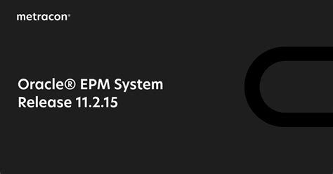 Oracle® Epm System Release 11215