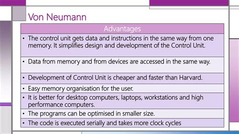 Harvard Vs Von Neumann Architecture Pptx Computing Technology And Computing
