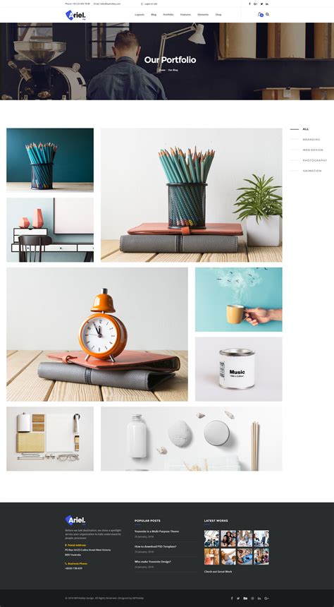 Ariel Multi Purpose Psd Template By Wphobby Themeforest